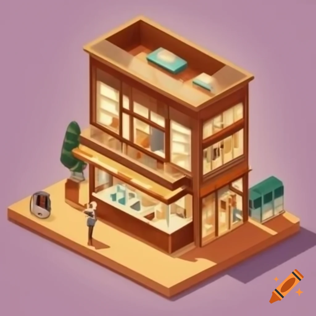 Layout design of a two-story coffee shop with library and inviting ...