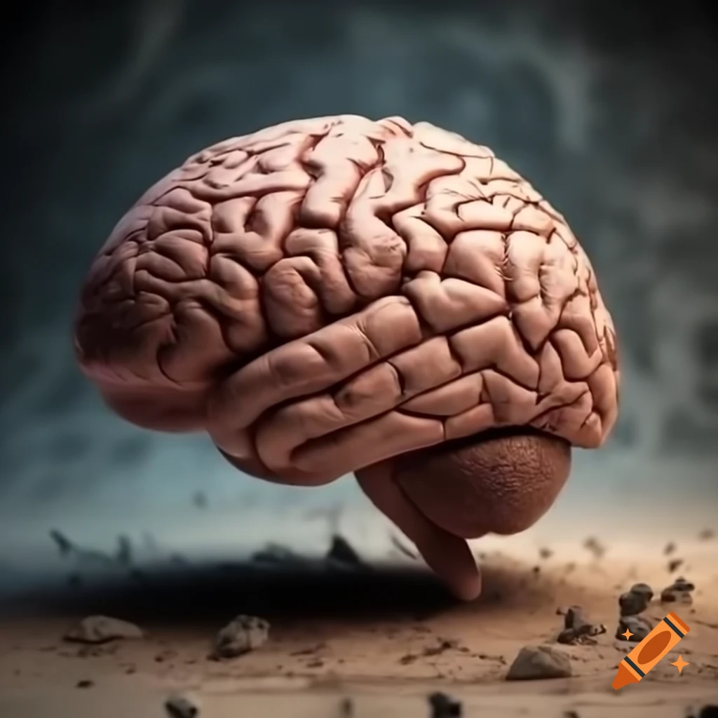 Realistic brain with a smiling face illustration on Craiyon