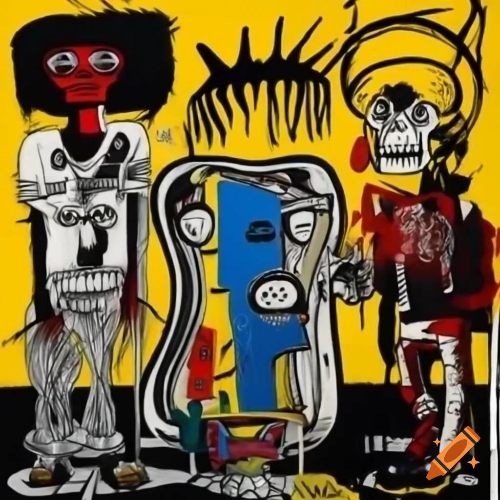 Neo-expressionism painting inspired by basquiat, exploring nihilism in ...