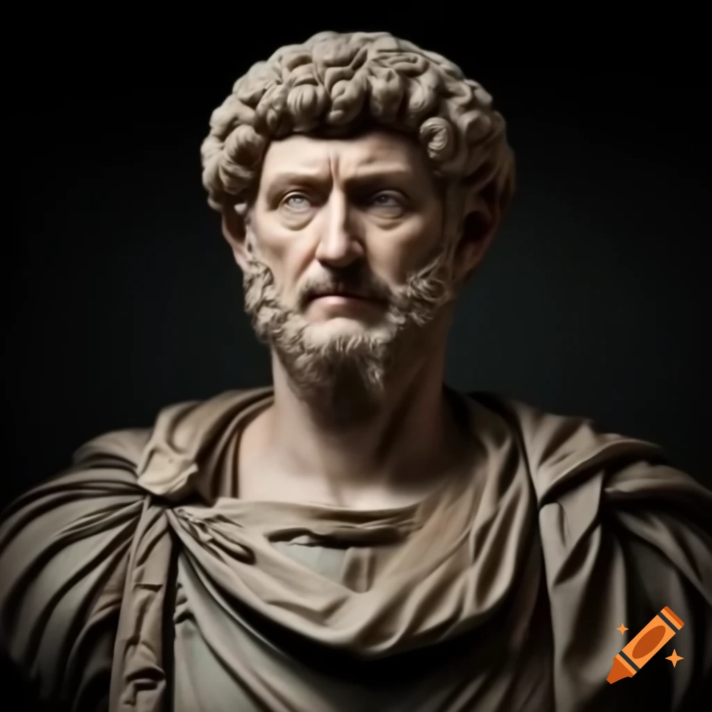 Marcus aurelius depicted as a muscle car with a stoic expression ...
