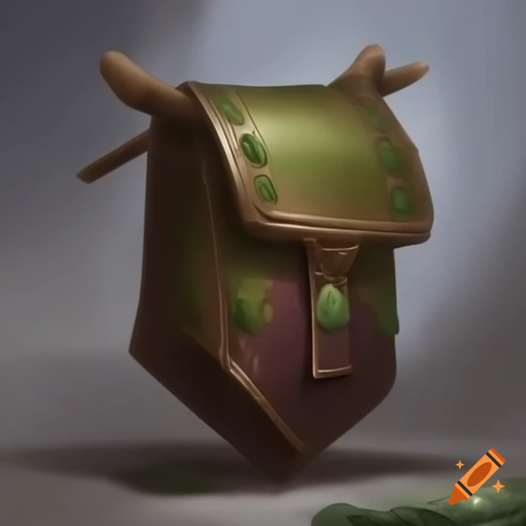 Concept art of a pouch filled with fantasy ingredients on Craiyon