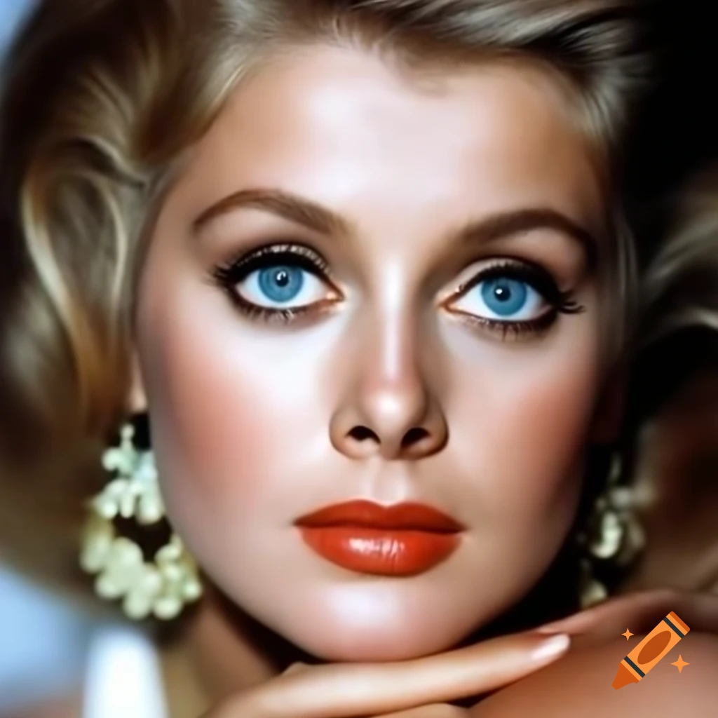 Hyper-realistic portrait of a beautiful european actress from 1963 with ...