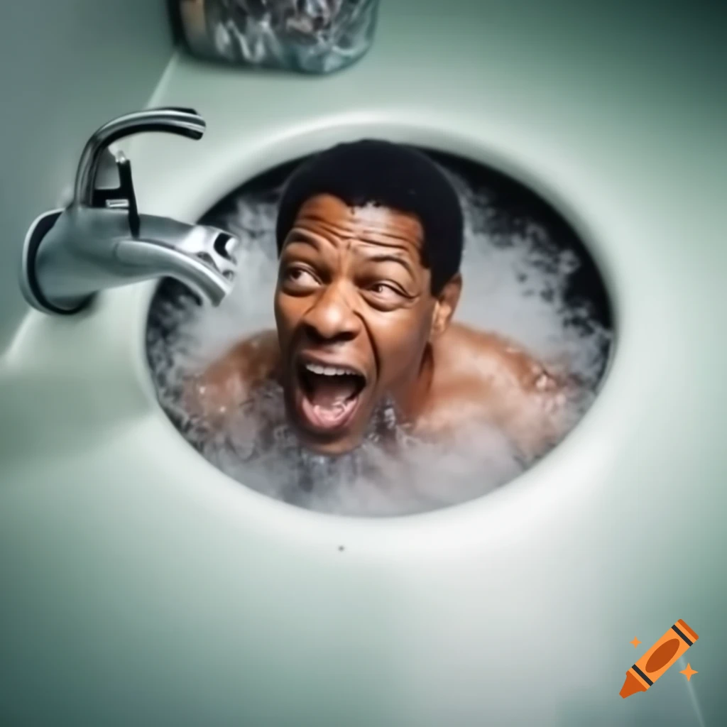 Tiny Denzel Washington humorously falling into bathroom drain whirlpool ...