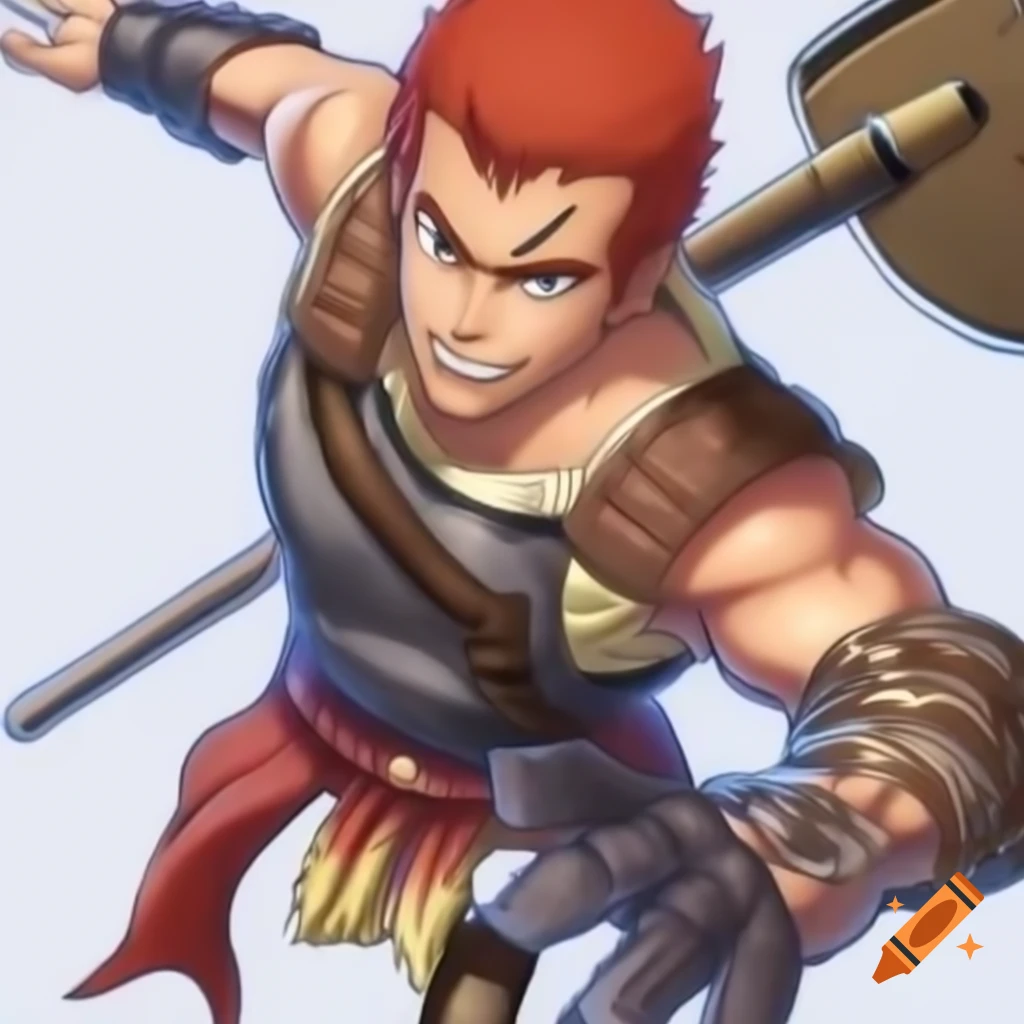 Shonen jump style gladiator protagonist, memorable character design on ...