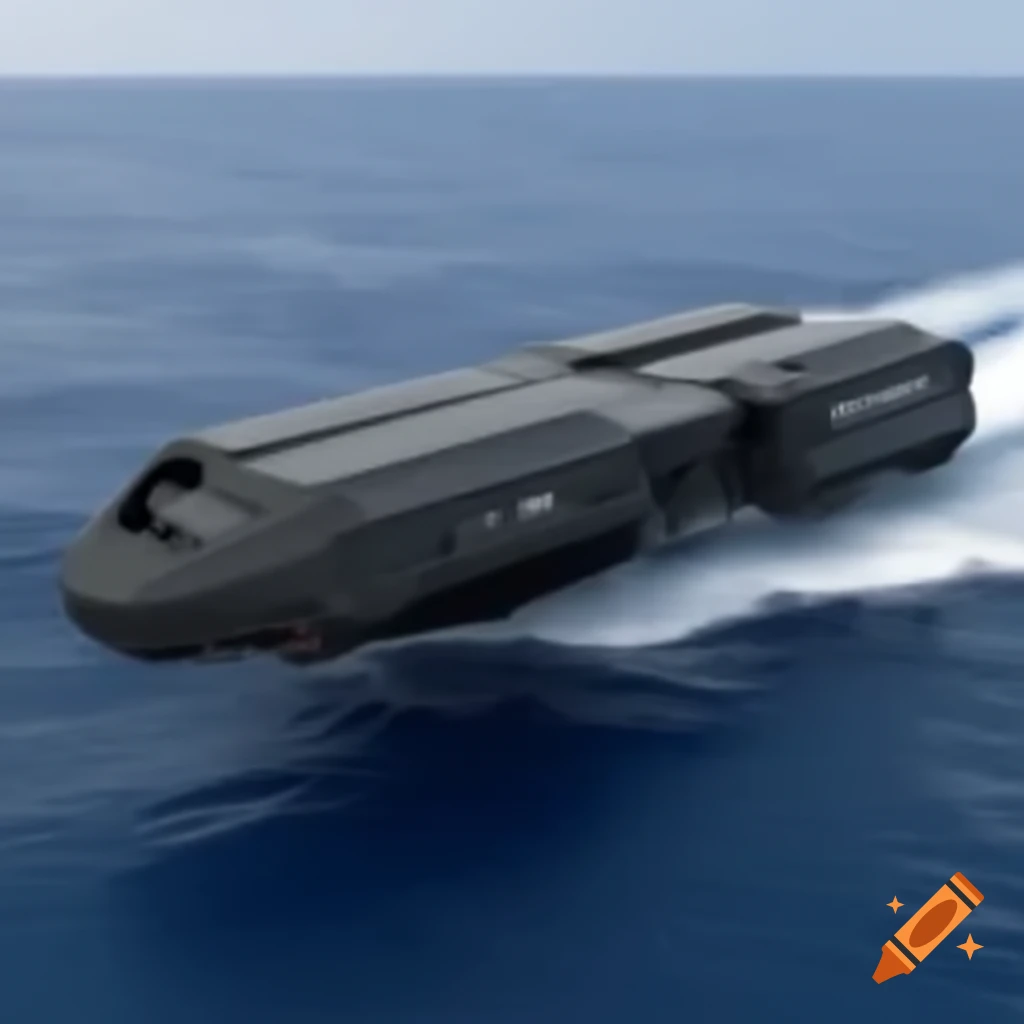 High-speed robotic ship with flip-down rear for offloading supplies on ...