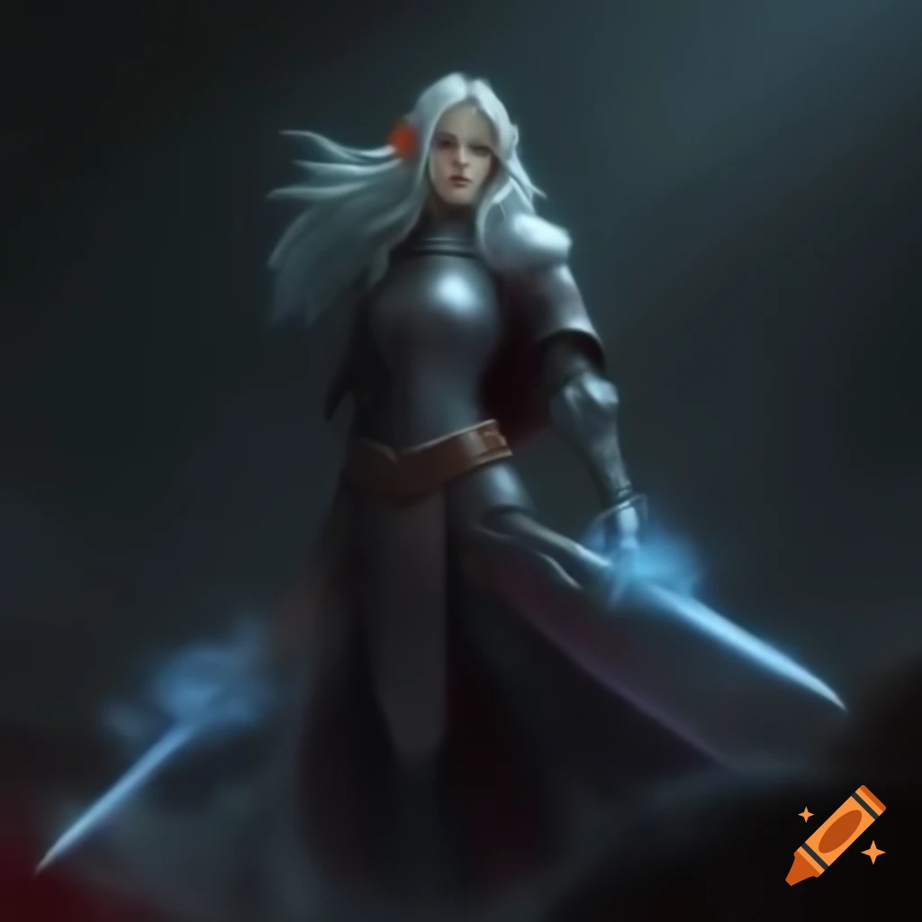 Blood elf death knight in tier-10 armor with ice magic on Craiyon