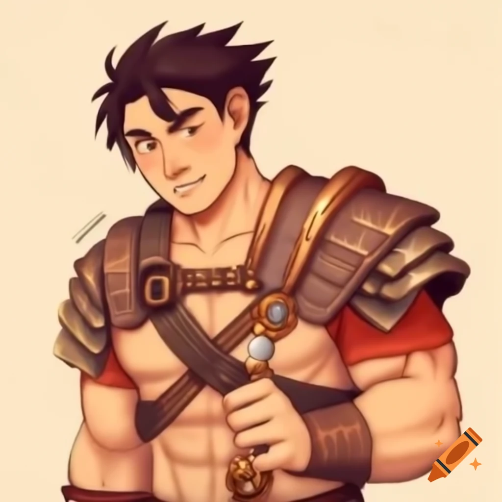 Shonen jump gladiator protagonist character design on Craiyon