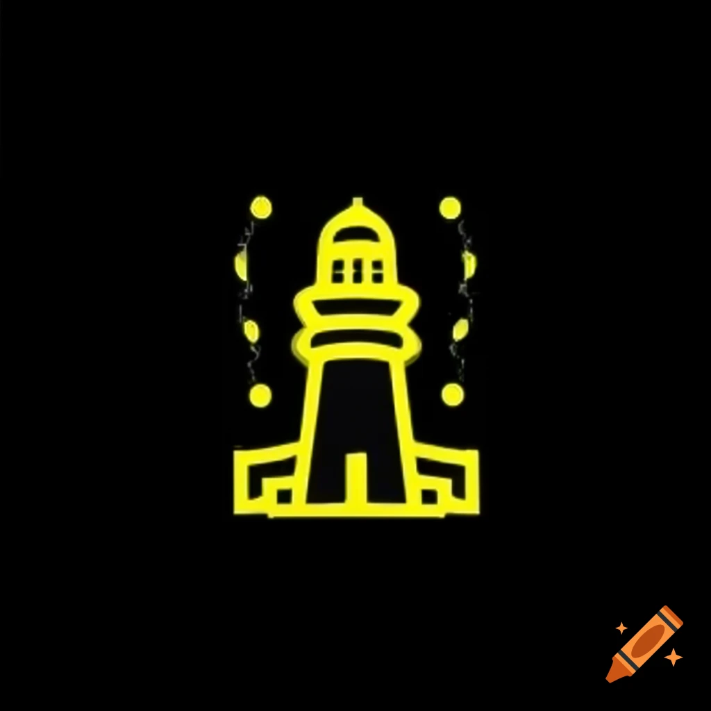 Cartoonish minimalist yellow lighthouse design on Craiyon