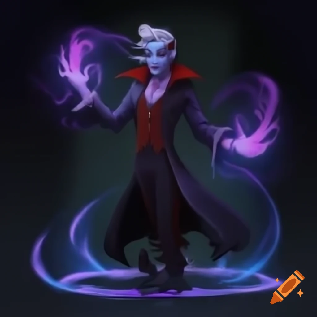 Vampire sorcerer surrounded by arcane energy, mystical illustration on ...