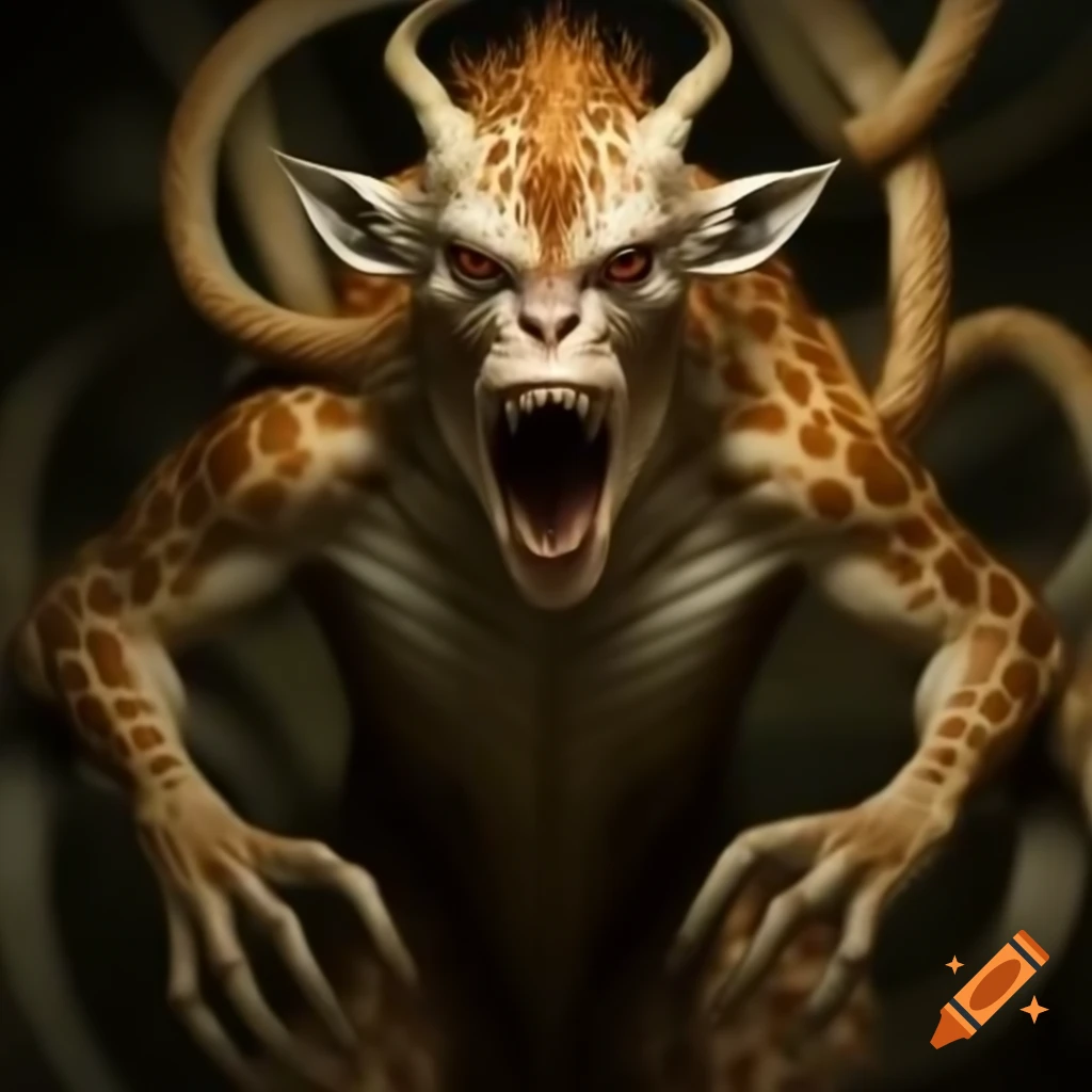 Mythical creature resembling a monkey with giraffe height and venomous ...
