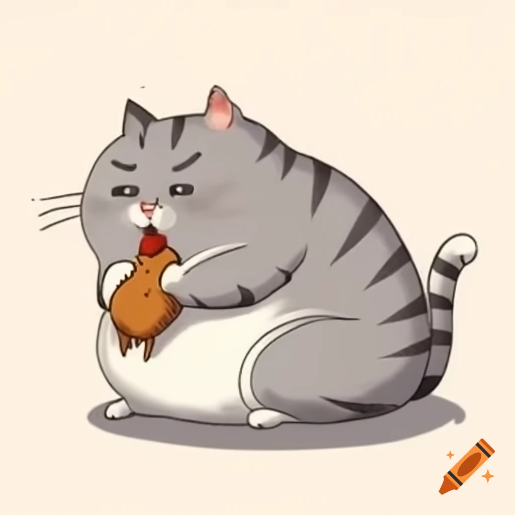 Cute Cartoons Cat And Chicken Cute Fried Chicken Cat Illustration With