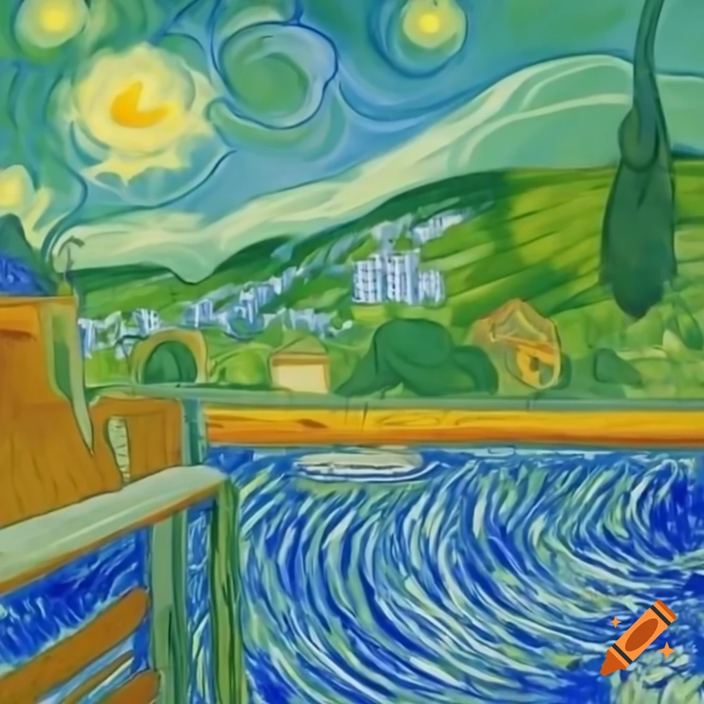 Van gogh painting featuring water on Craiyon