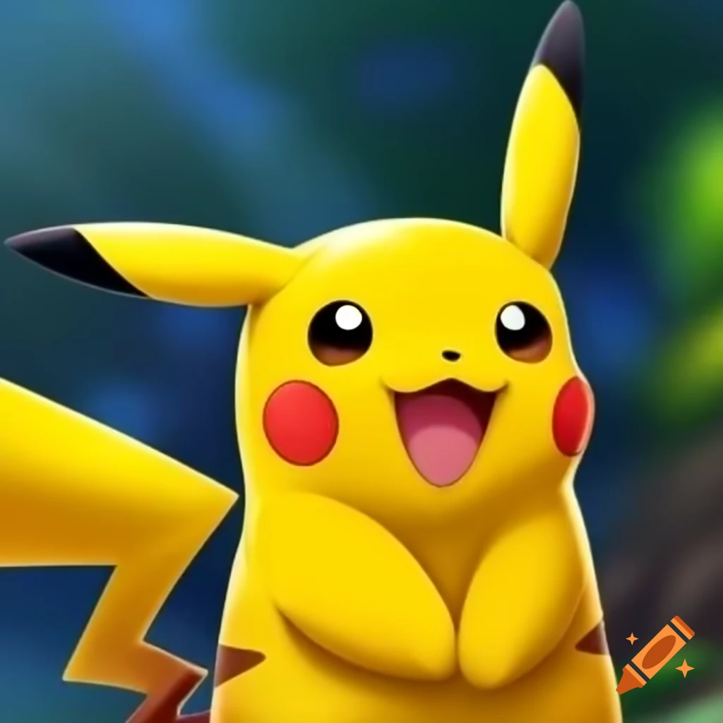 Pikachu using electric shock attack on Craiyon