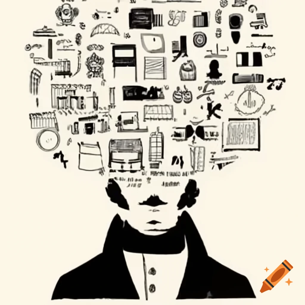 Illustration depicting evolution of literature through various ...