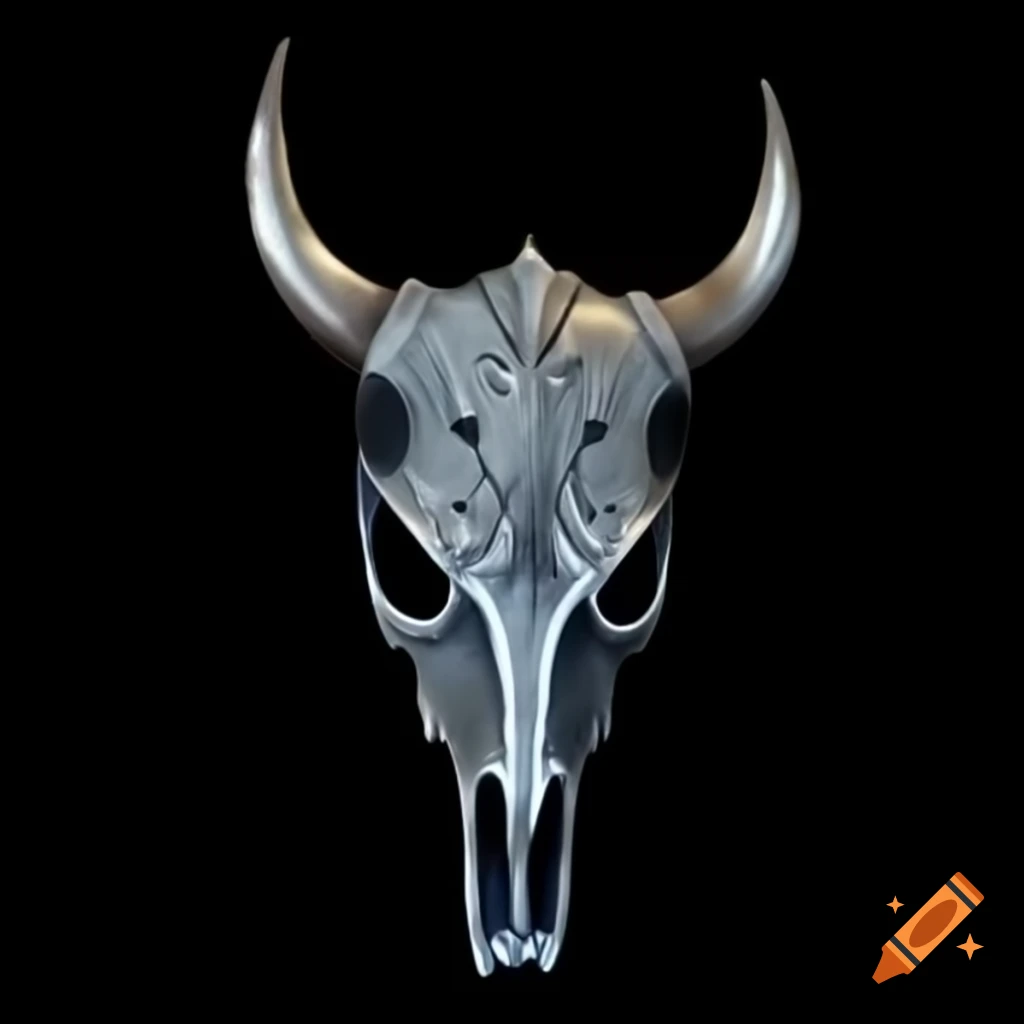Fantasy warrior metallic bull skull mask armor on Craiyon