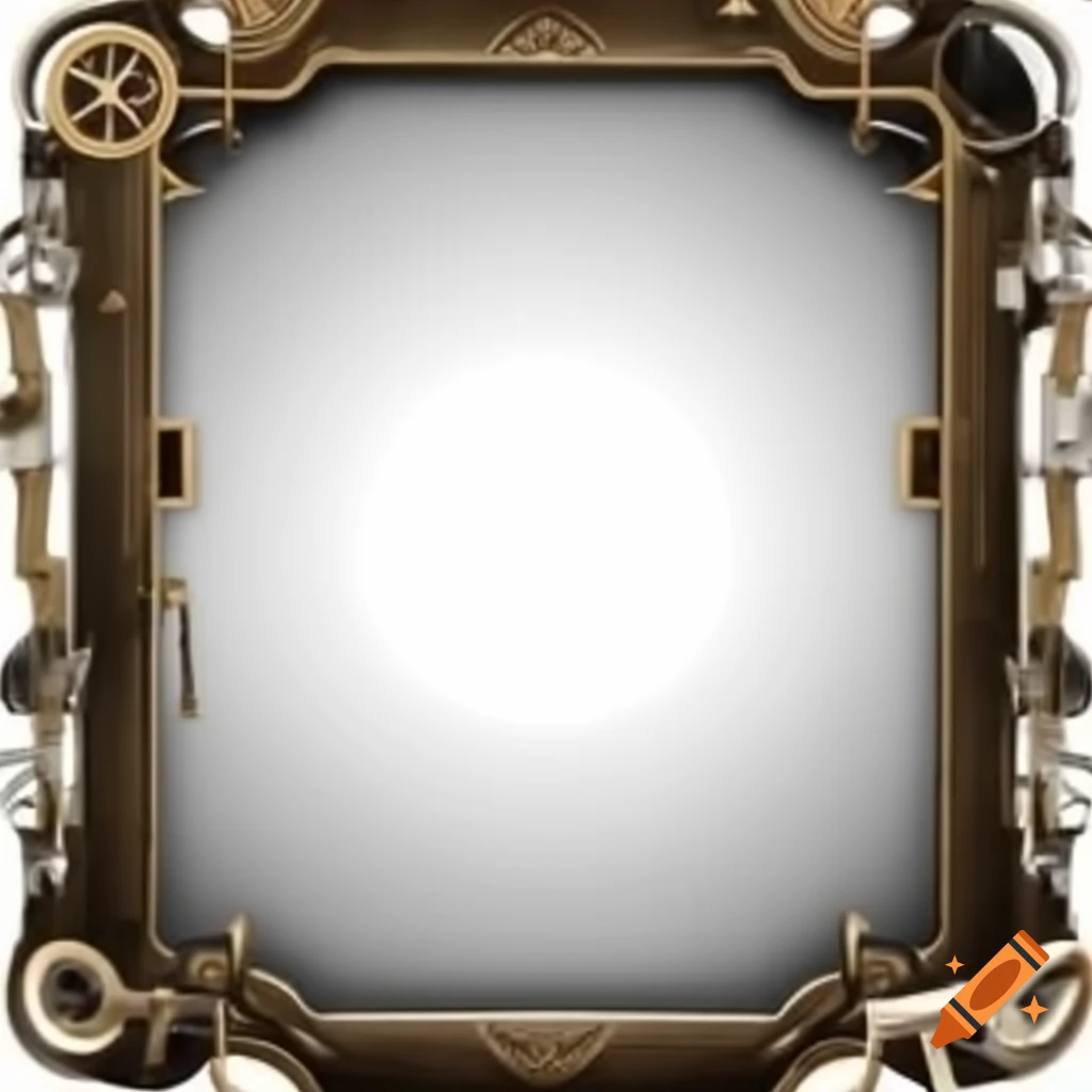 Steampunk rectangular frame design for streaming on Craiyon