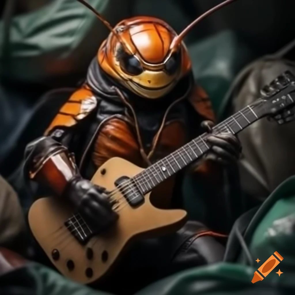 Cockroach Playing Guitar