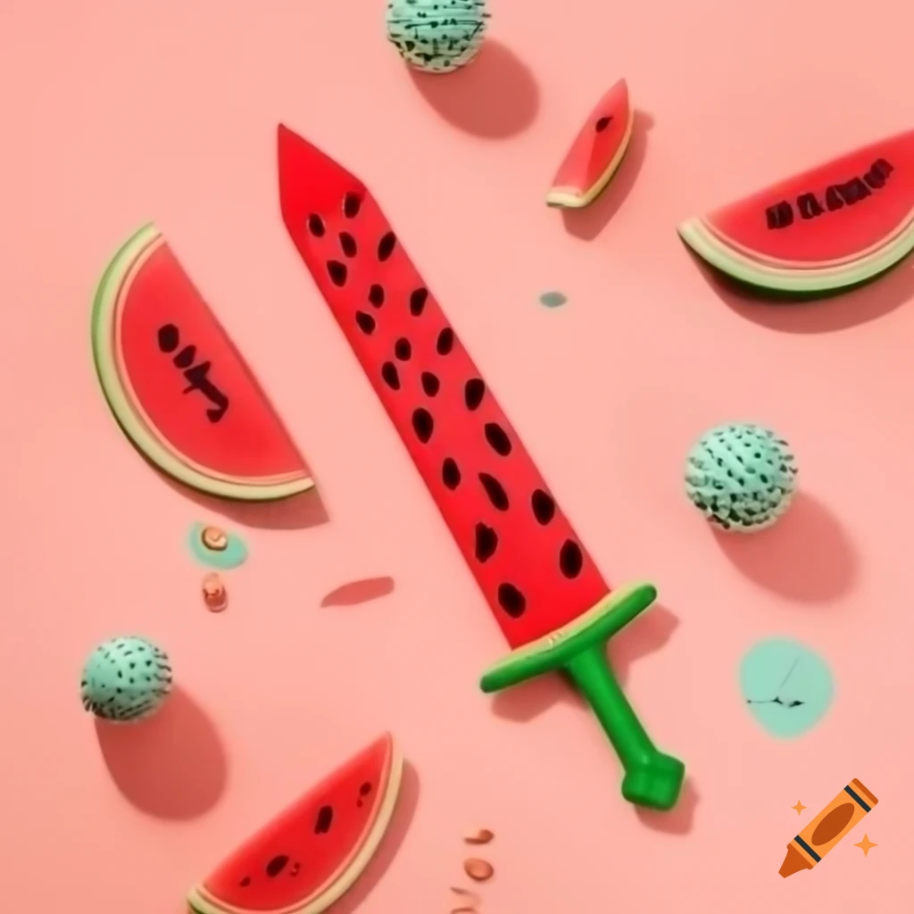 Watermelon themed sword design on Craiyon