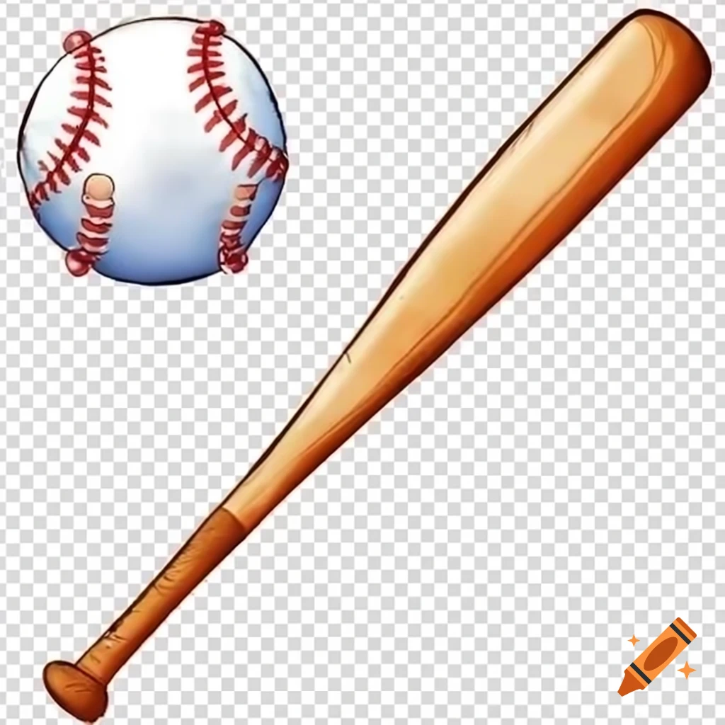 Cartoon-style baseball bat illustration on Craiyon