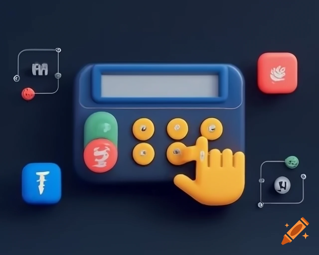 Banner design for Casio Clicker game featuring calculator elements on ...