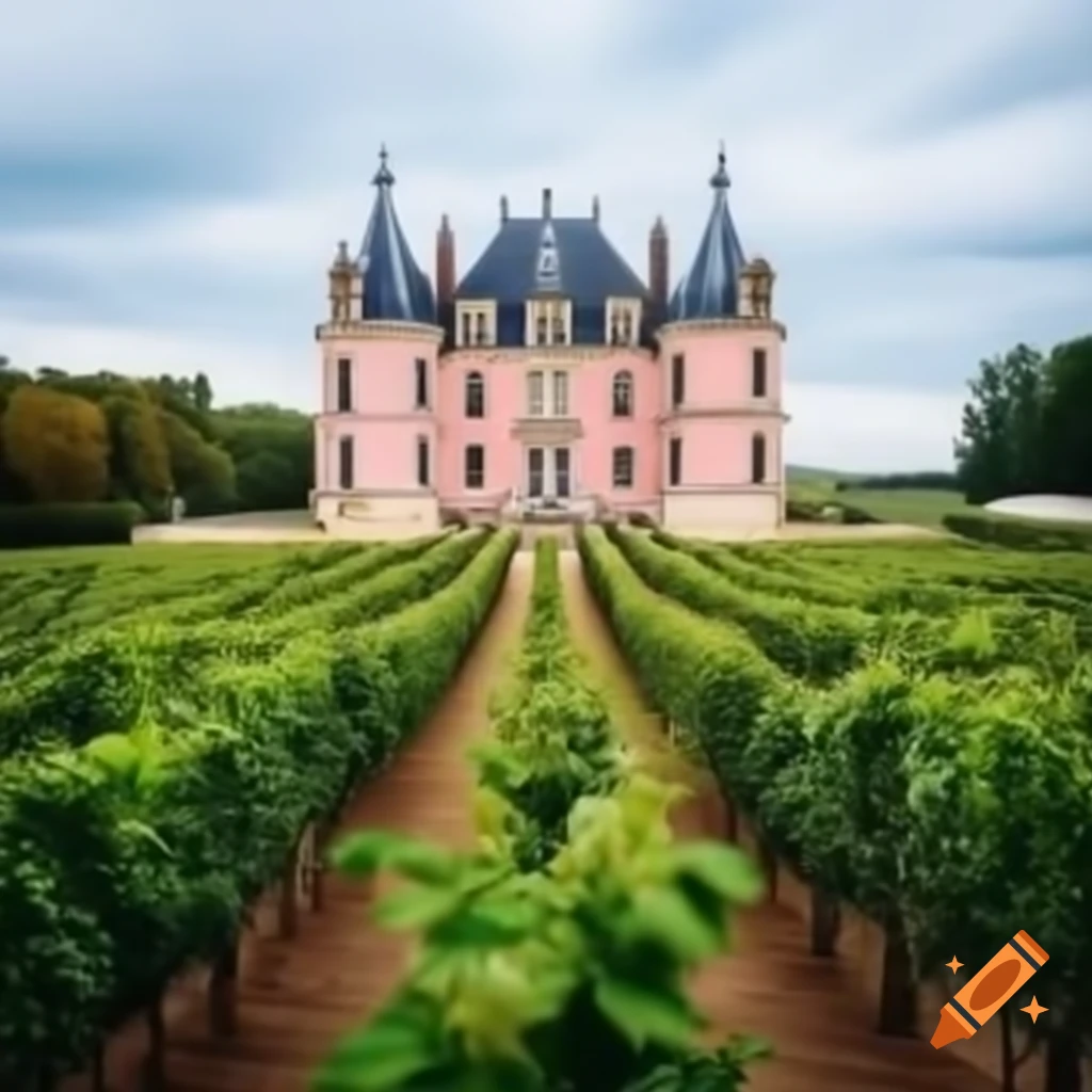 Chateau rose tanaland, a picturesque architectural landmark on Craiyon