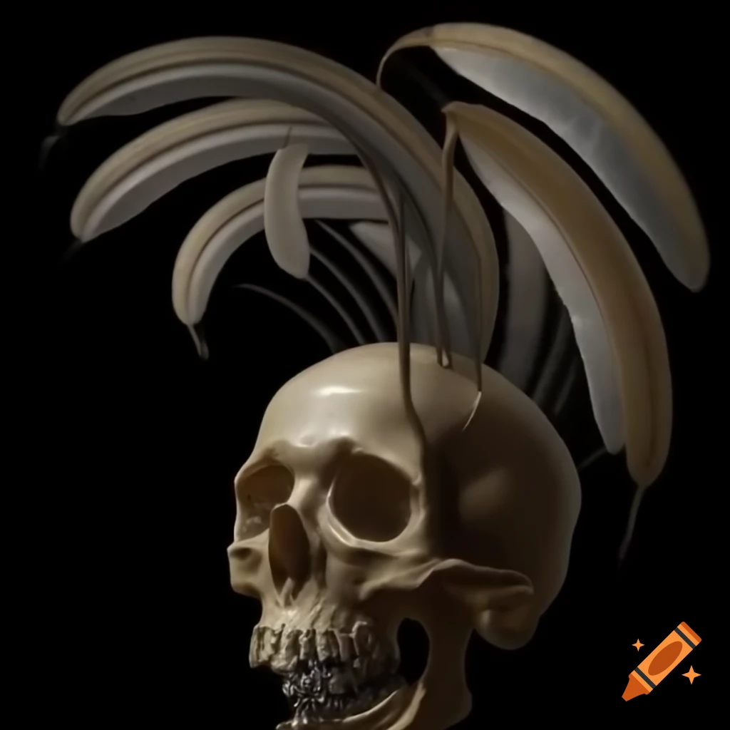 Skeleton with feathers in head alongside a skull specter on Craiyon