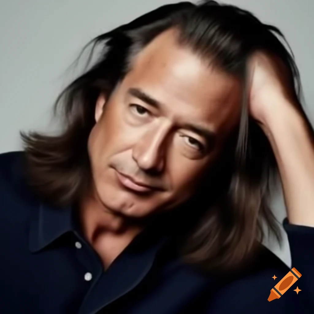 Portrait of jeff bezos with long, beautiful hair, no receding hairline ...