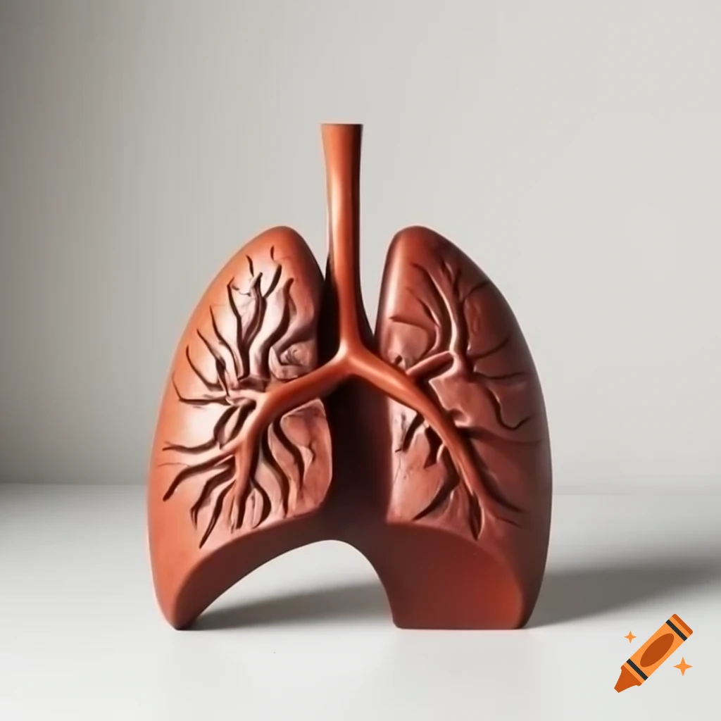 Modern sculpture of lungs on Craiyon