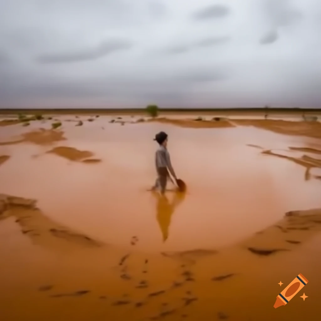 Impact of flooding in sahara desert during september 2024 monsoon rains on Craiyon