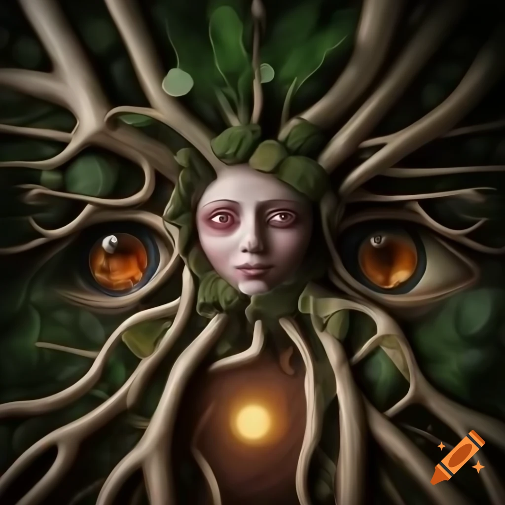 Hyper-realistic micro photography of Rotten Tree Monster made from tree ...