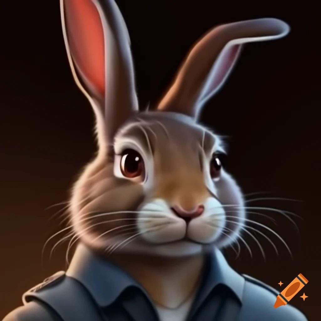 Character design of rabbit man on Craiyon