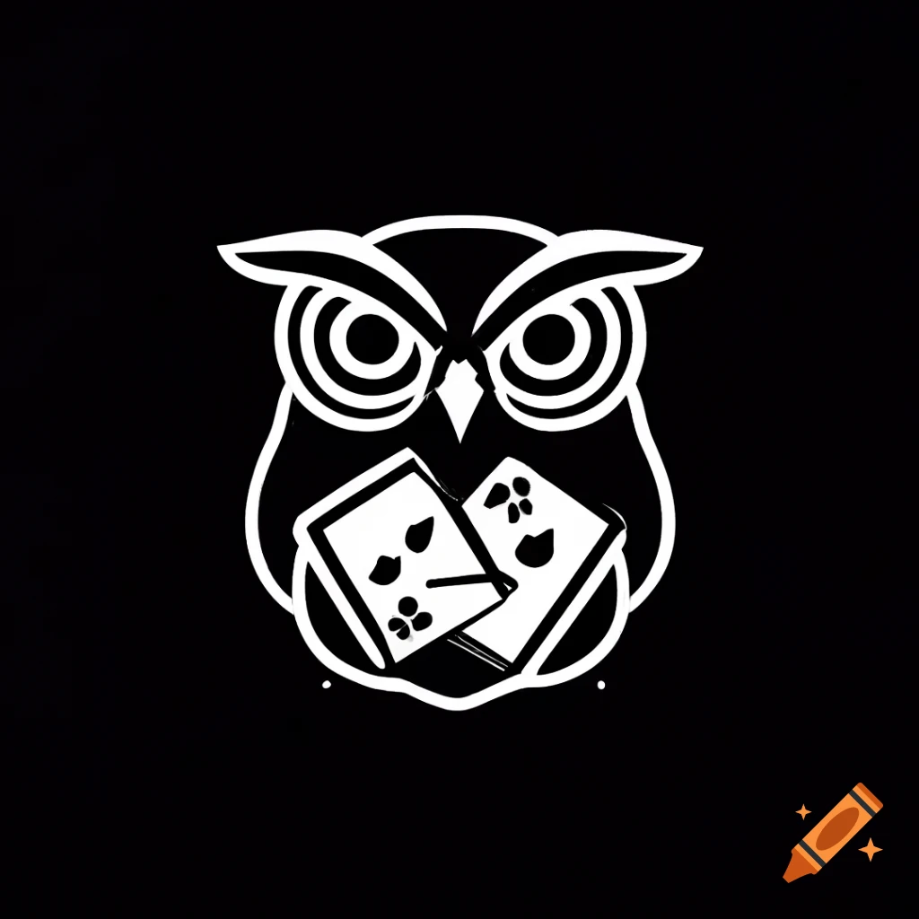 Ed tech logo with owl holding deck of cards on Craiyon