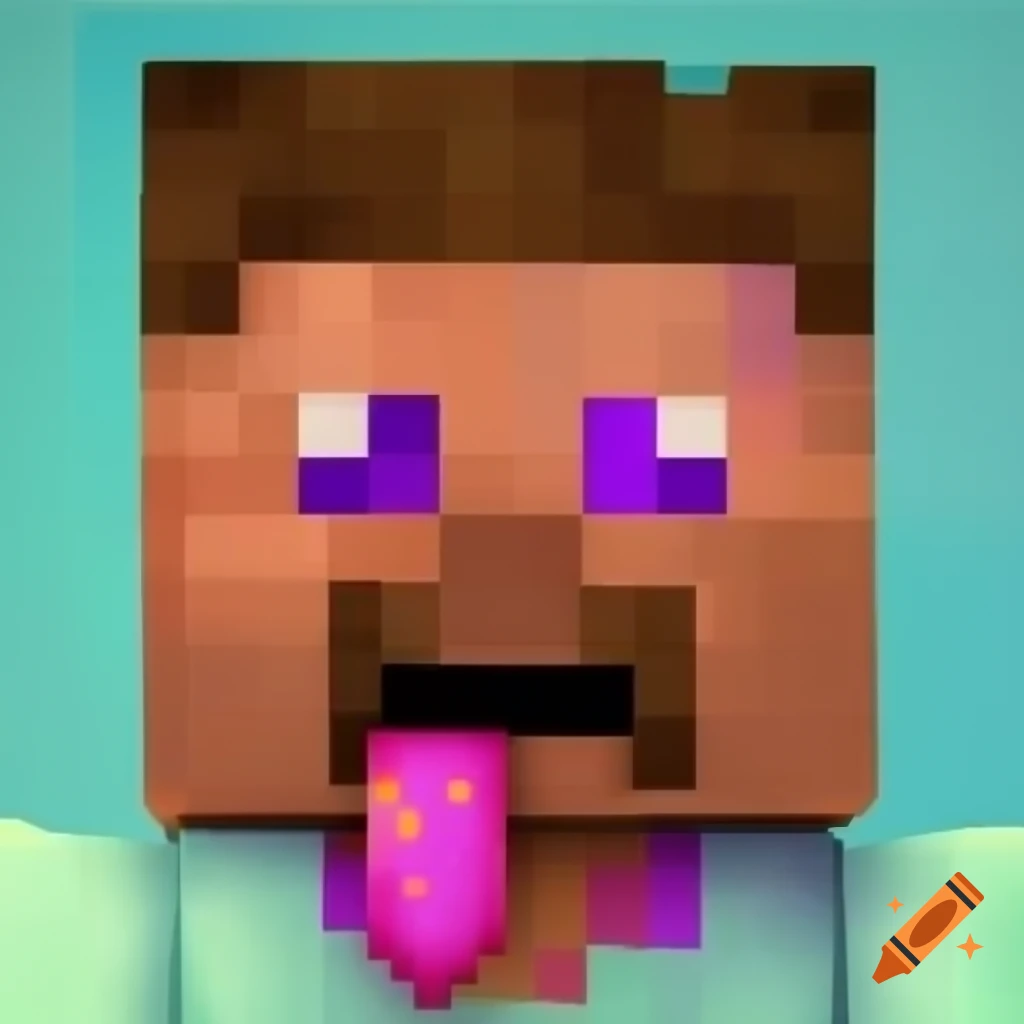 Pixelated minecraft character with humorous 'derpy' expression and ...