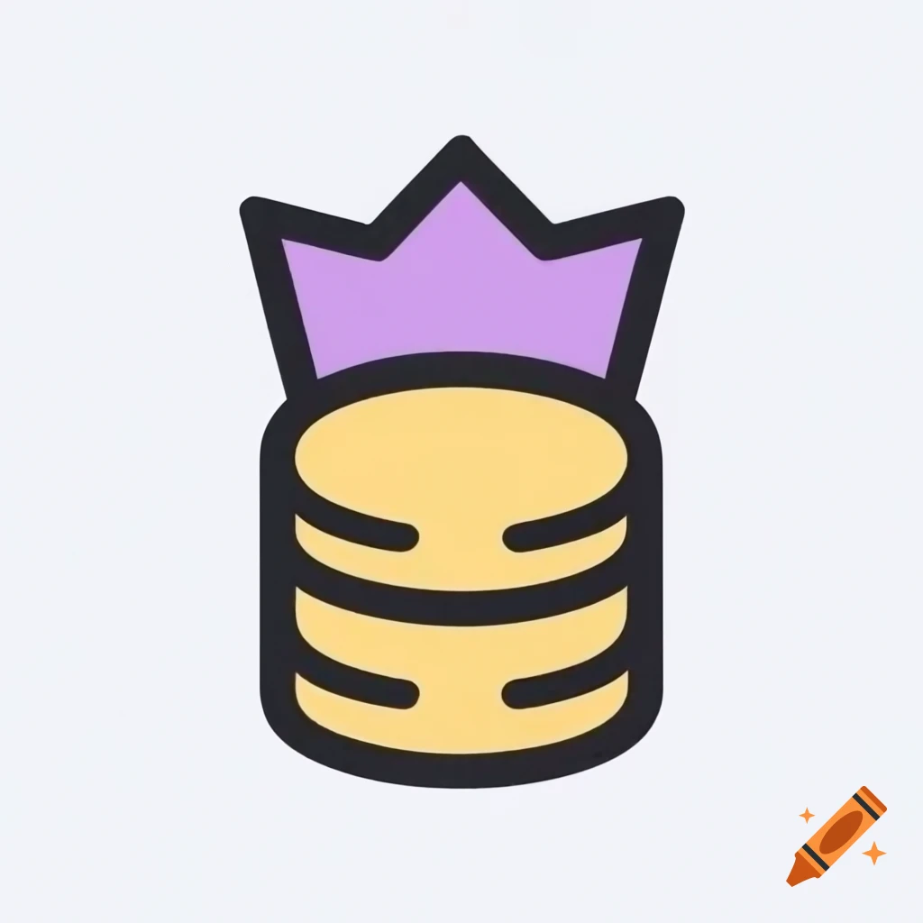 Database icon featuring a crown design on Craiyon