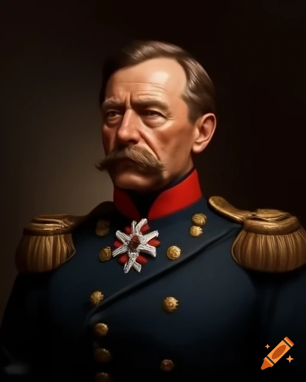 Realistic portrait of Otto von Bismarck in traditional Prussian ...