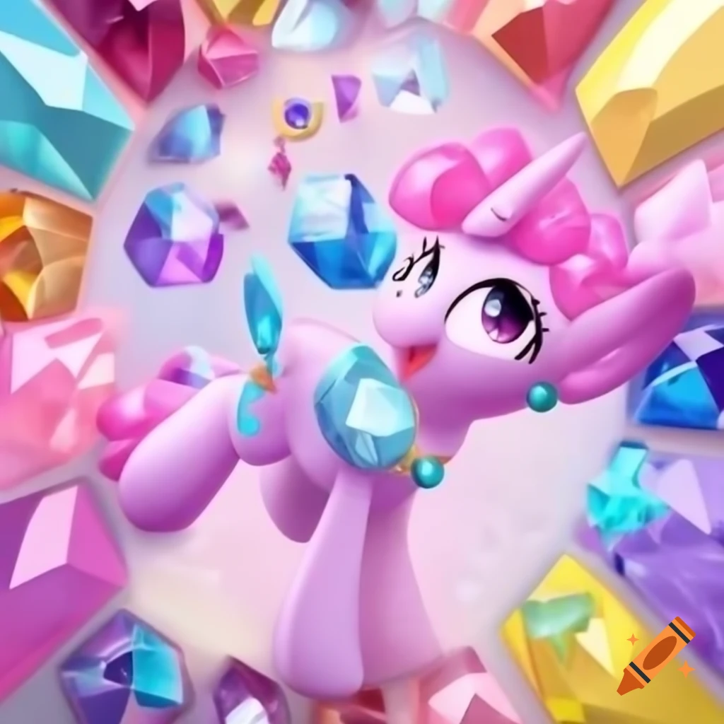 Whimsical My Little Pony inspired necklace with playful pastel gems on ...