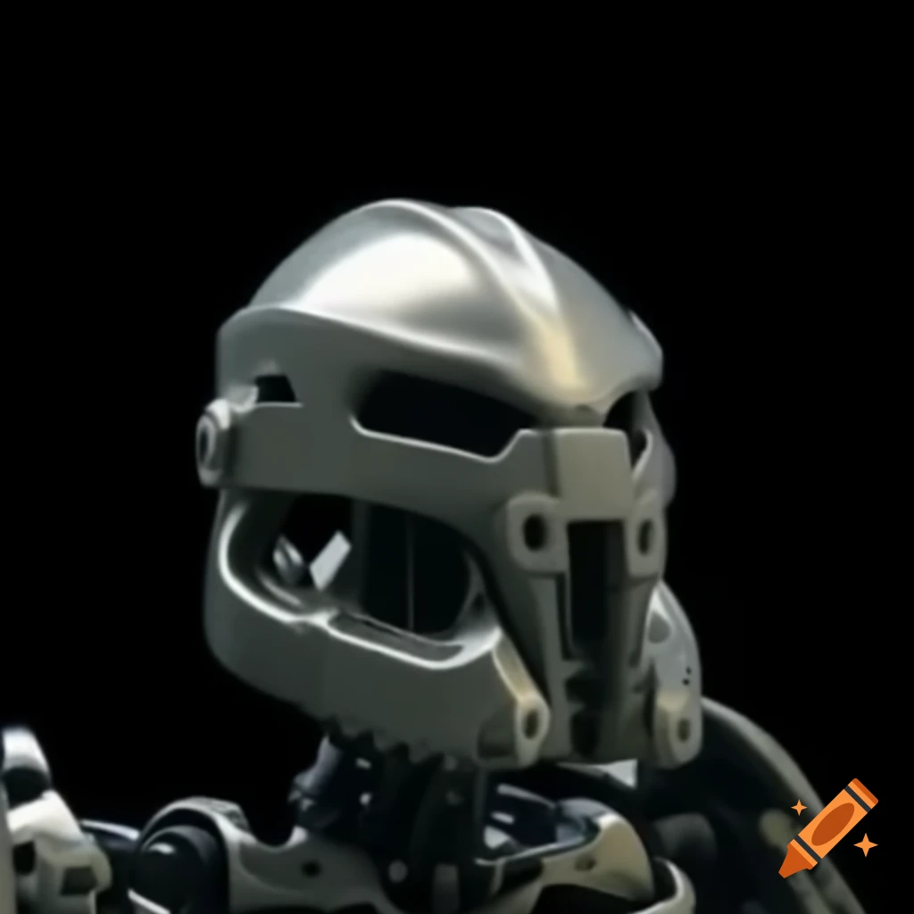 Metallic helm designed like an oldtimer with Bionicle elements on Craiyon