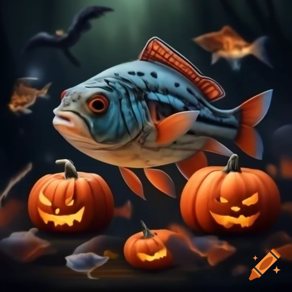 Halloween-themed representation of fish and wildlife service on Craiyon