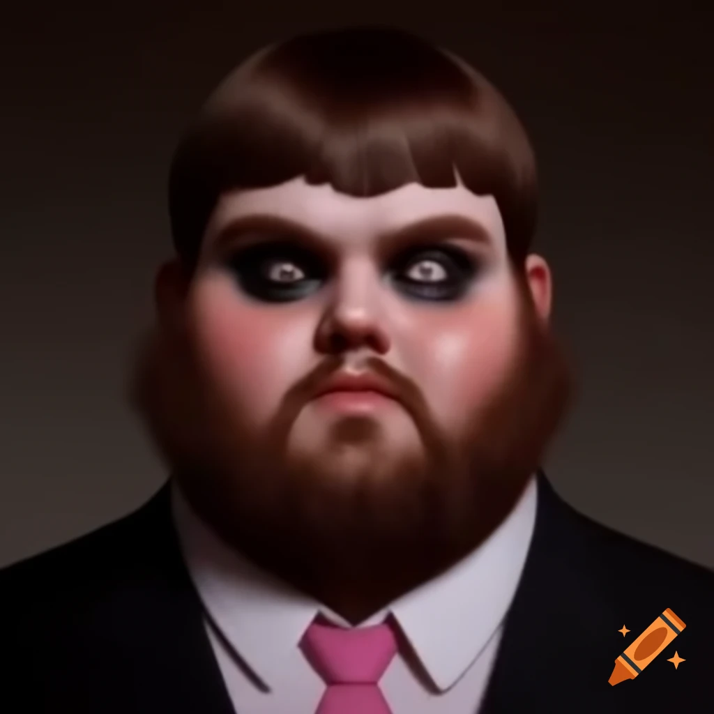 Senator J. D. Vance with makeup delivering a speech on Craiyon