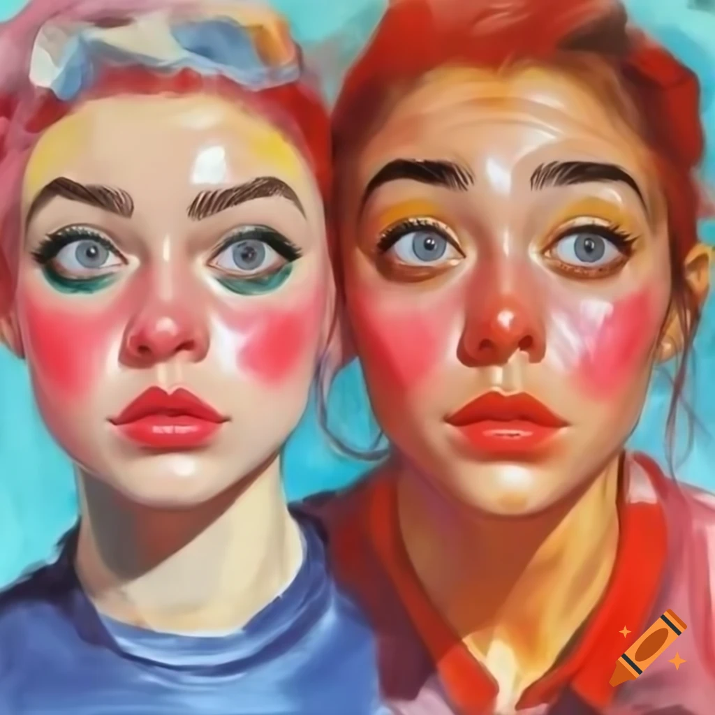 Contrasting portraits of innocence with unique expressions in vibrant ...