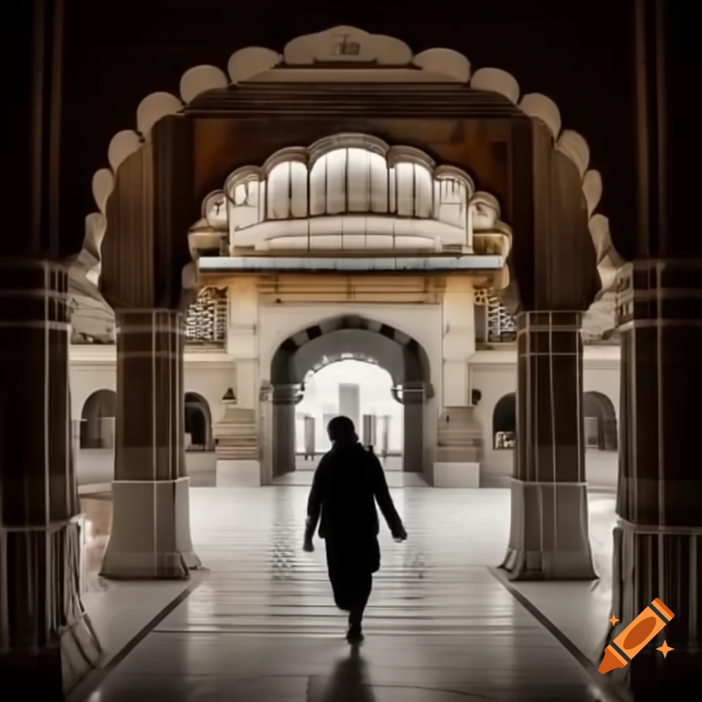 Girl walking inside a gurdwara on Craiyon