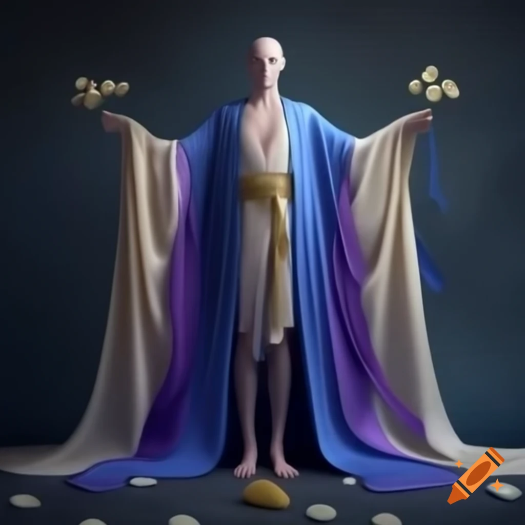 Conceptual design of unconventional god-factor costume in royal blue or ...