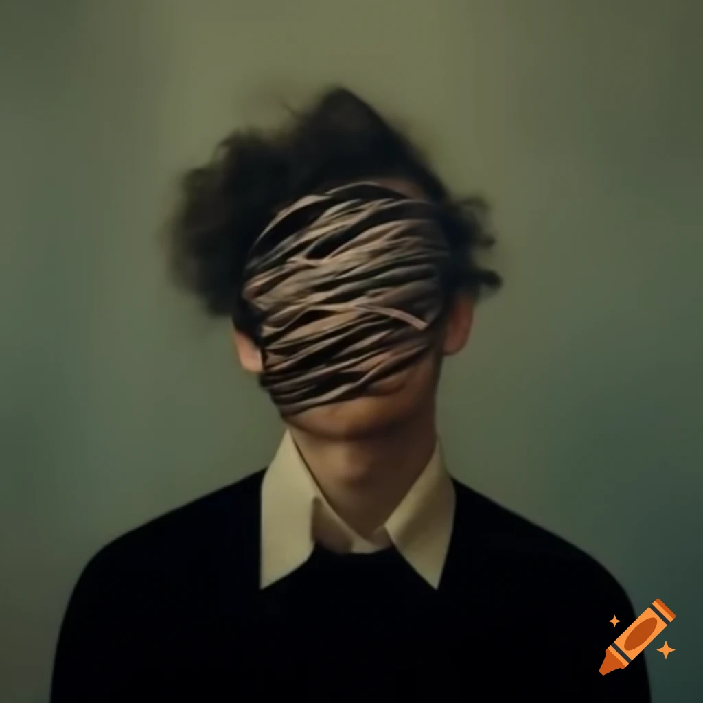 Scribbled out face art on Craiyon