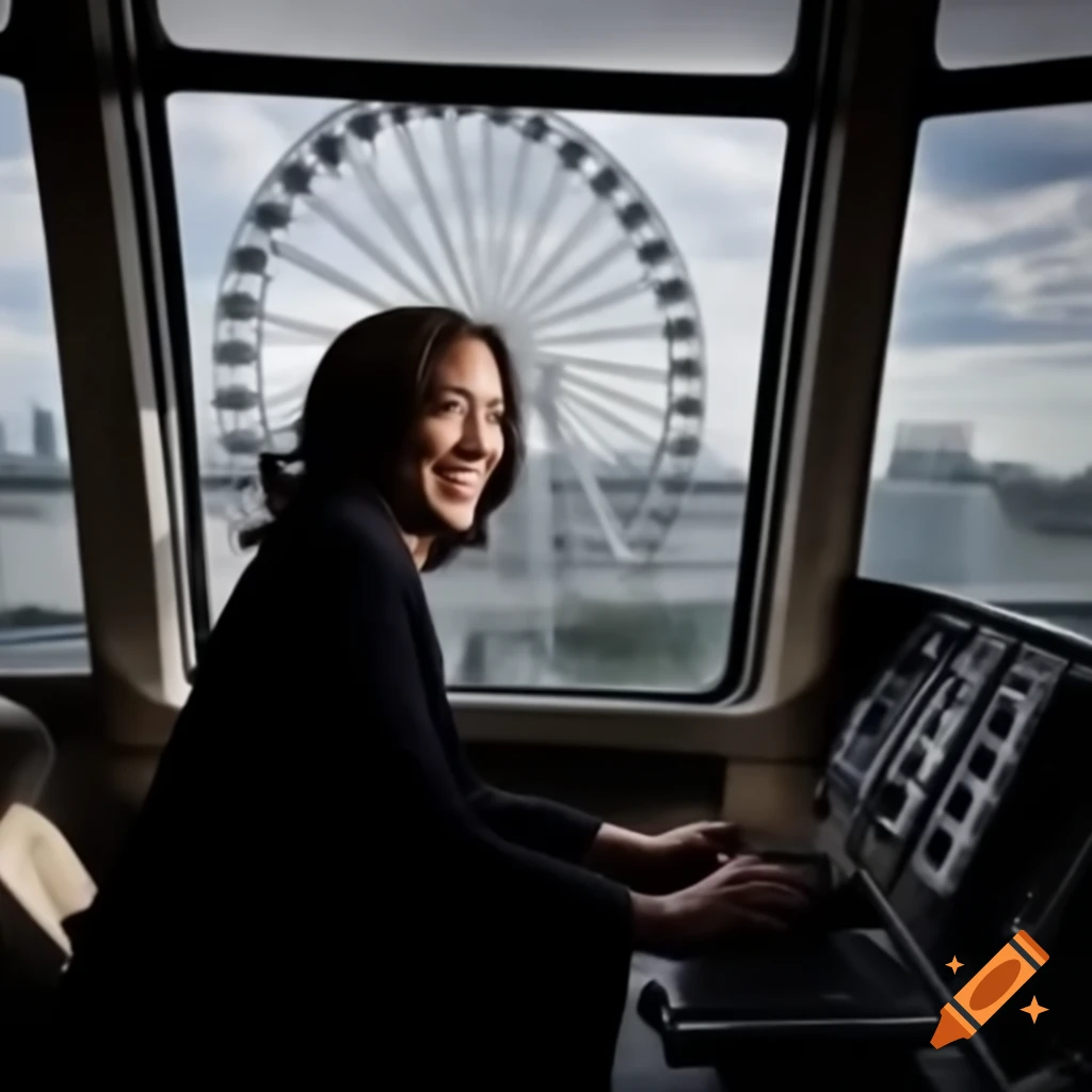 Kamala Harris laughing as ferris wheel operator with out of control ...