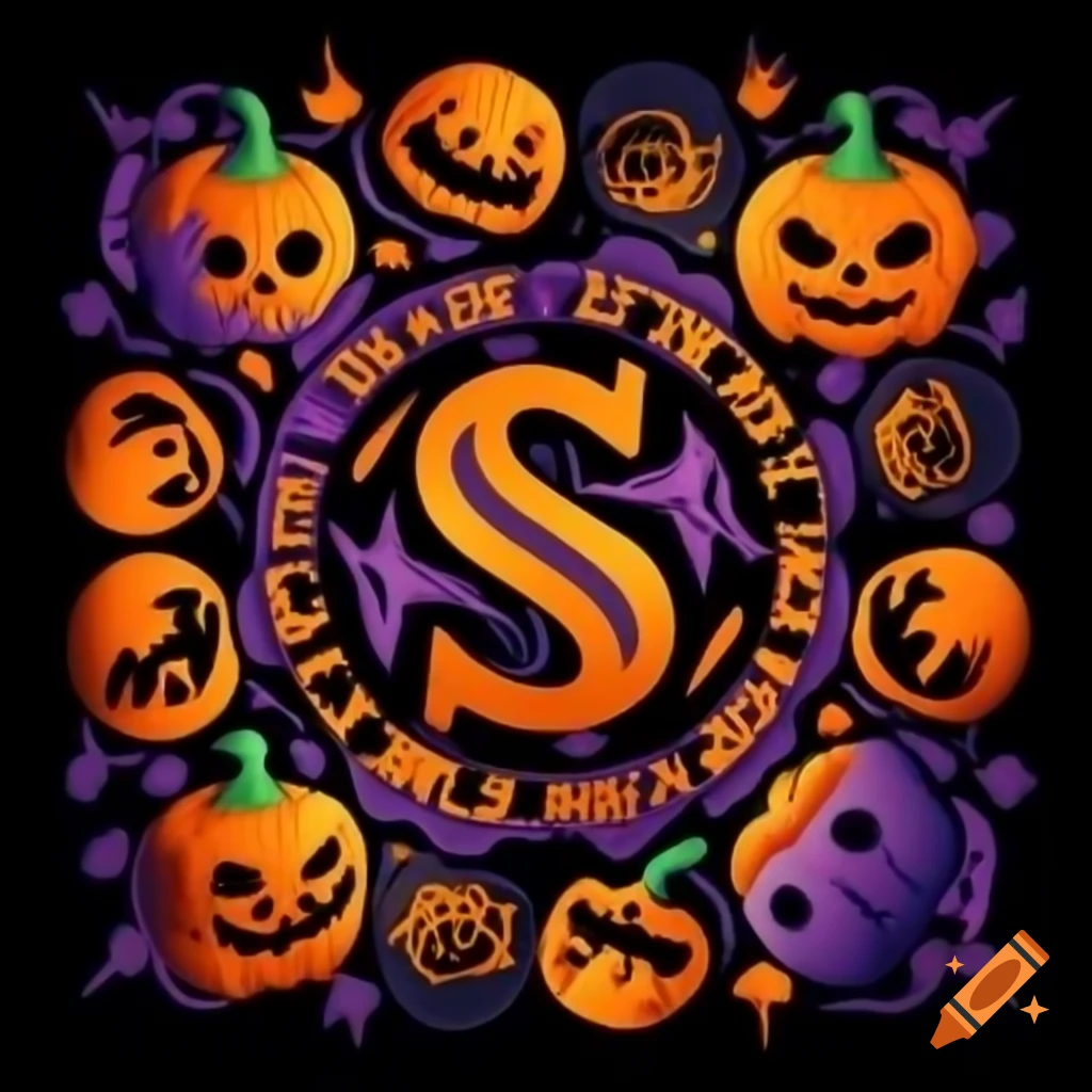 Spooky Halloween-themed 'S' logo design with haunted elements on Craiyon
