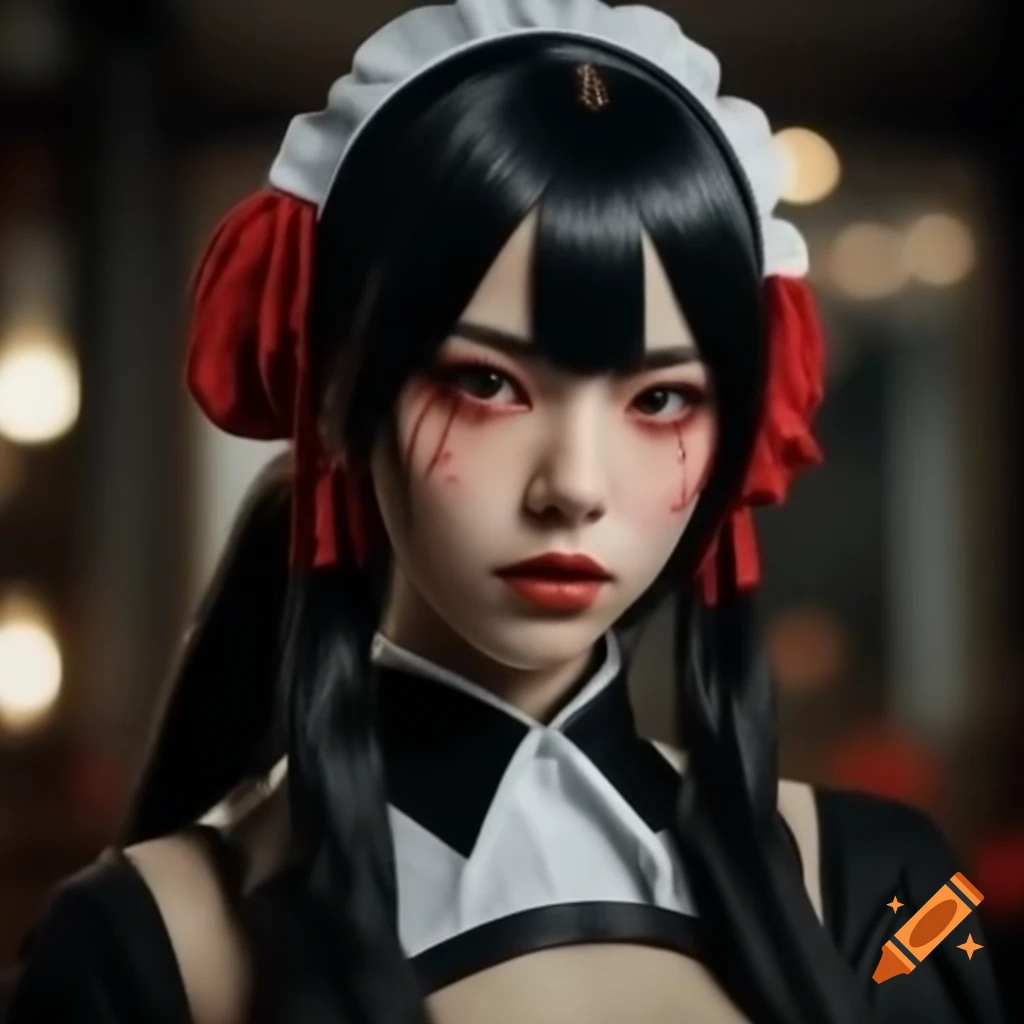 Realistic cosplay of Yor Forger from Spy Family on Craiyon