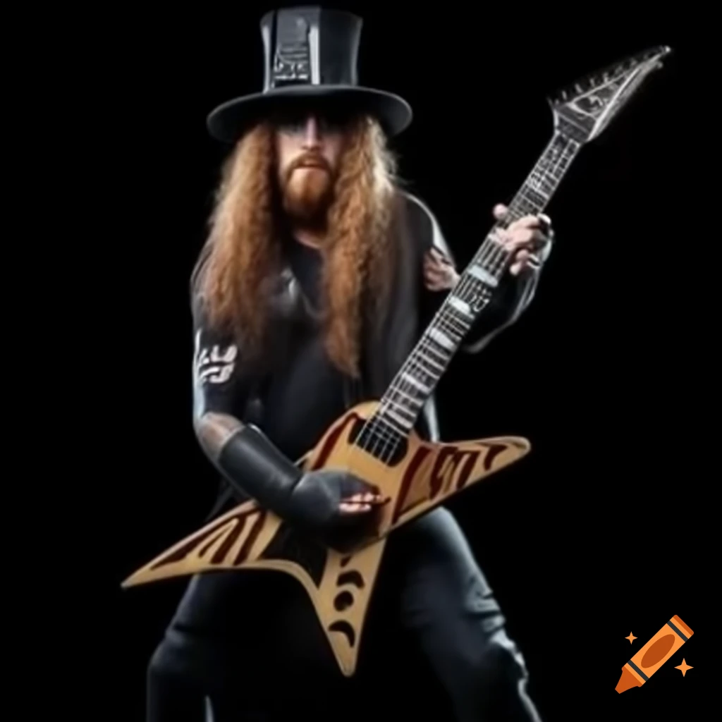 Wizard playing heavy metal electric guitar on Craiyon