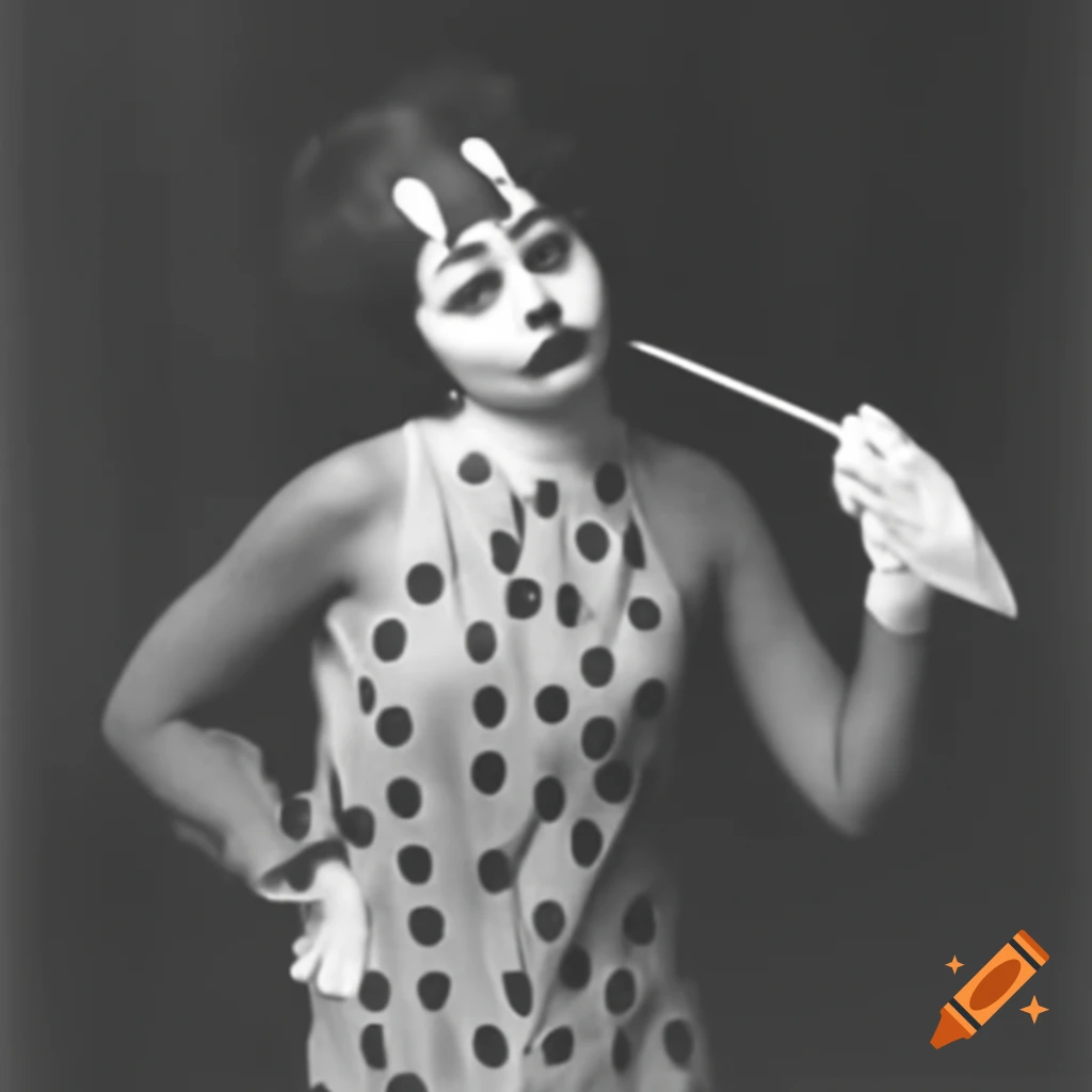 Sad clown flapper girl in 1920s style on Craiyon