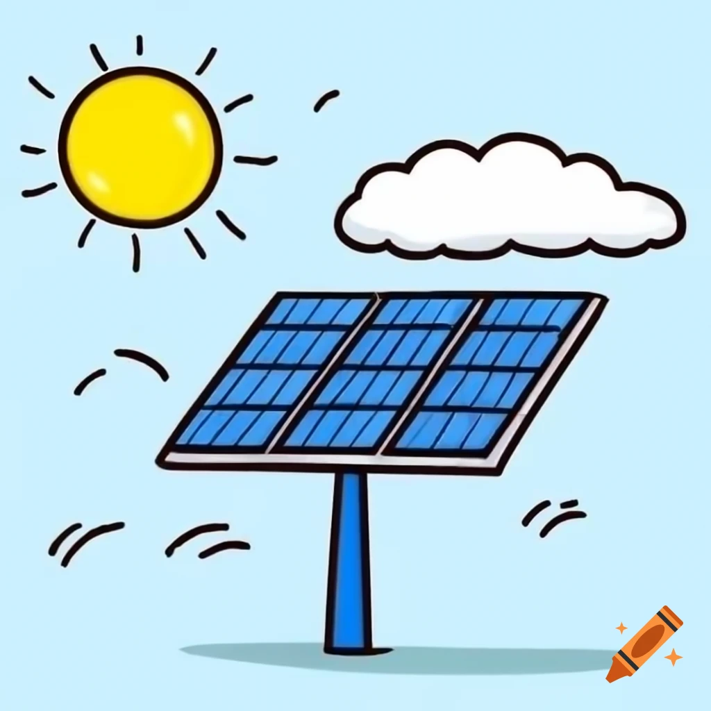 Simple drawing of solar panels on Craiyon