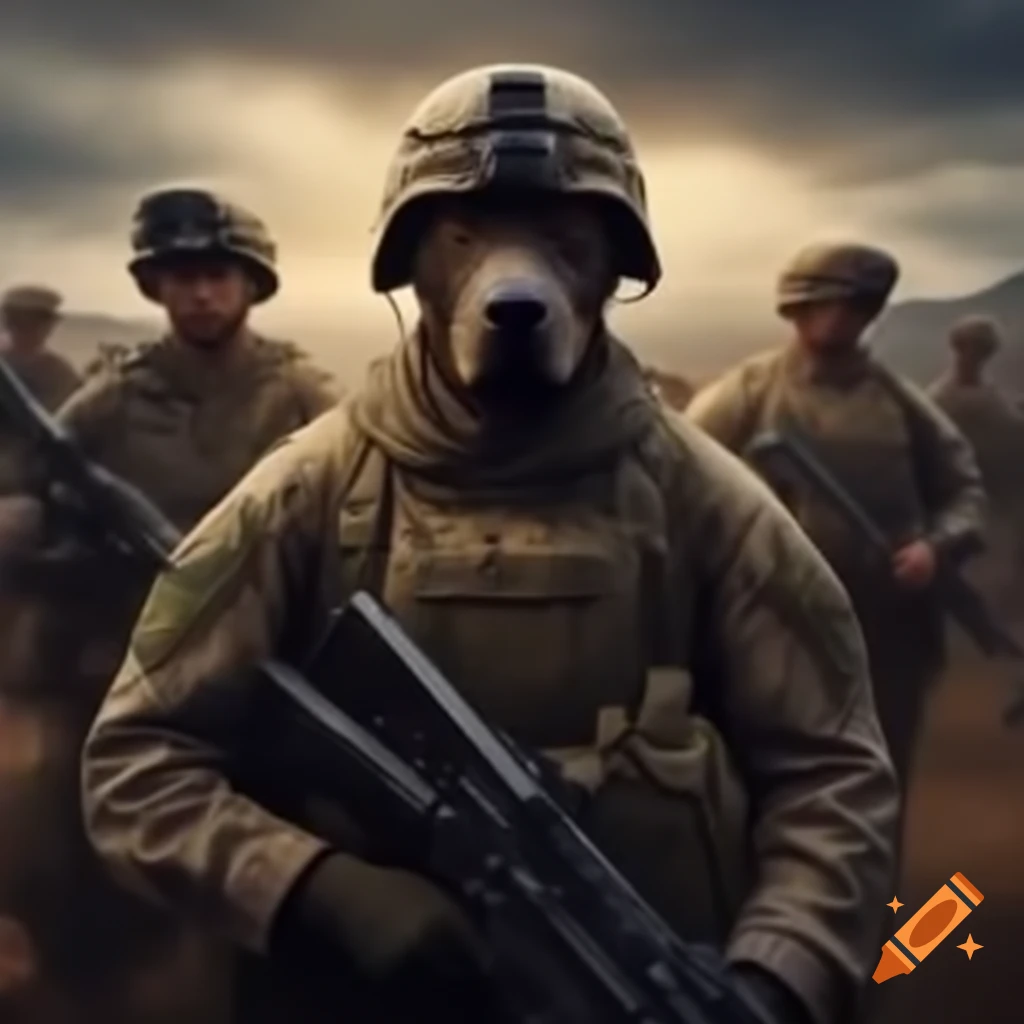 Military dog sher training in military camp on a beautiful morning on ...